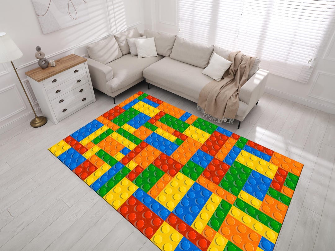 Colorful Building Blocks Rug, Building Blocks Rug, Kids Rug, Kids Room ...