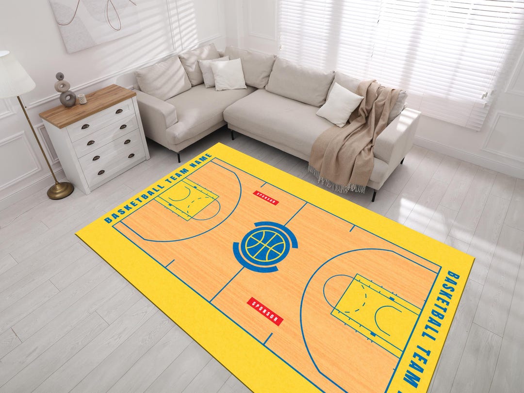 Basketball Court Rug: Sports Game Room Decor - Etsy