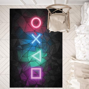 Joystick Pattern Rug, Controller Rug, Video Game Carpet, Console Rug ...