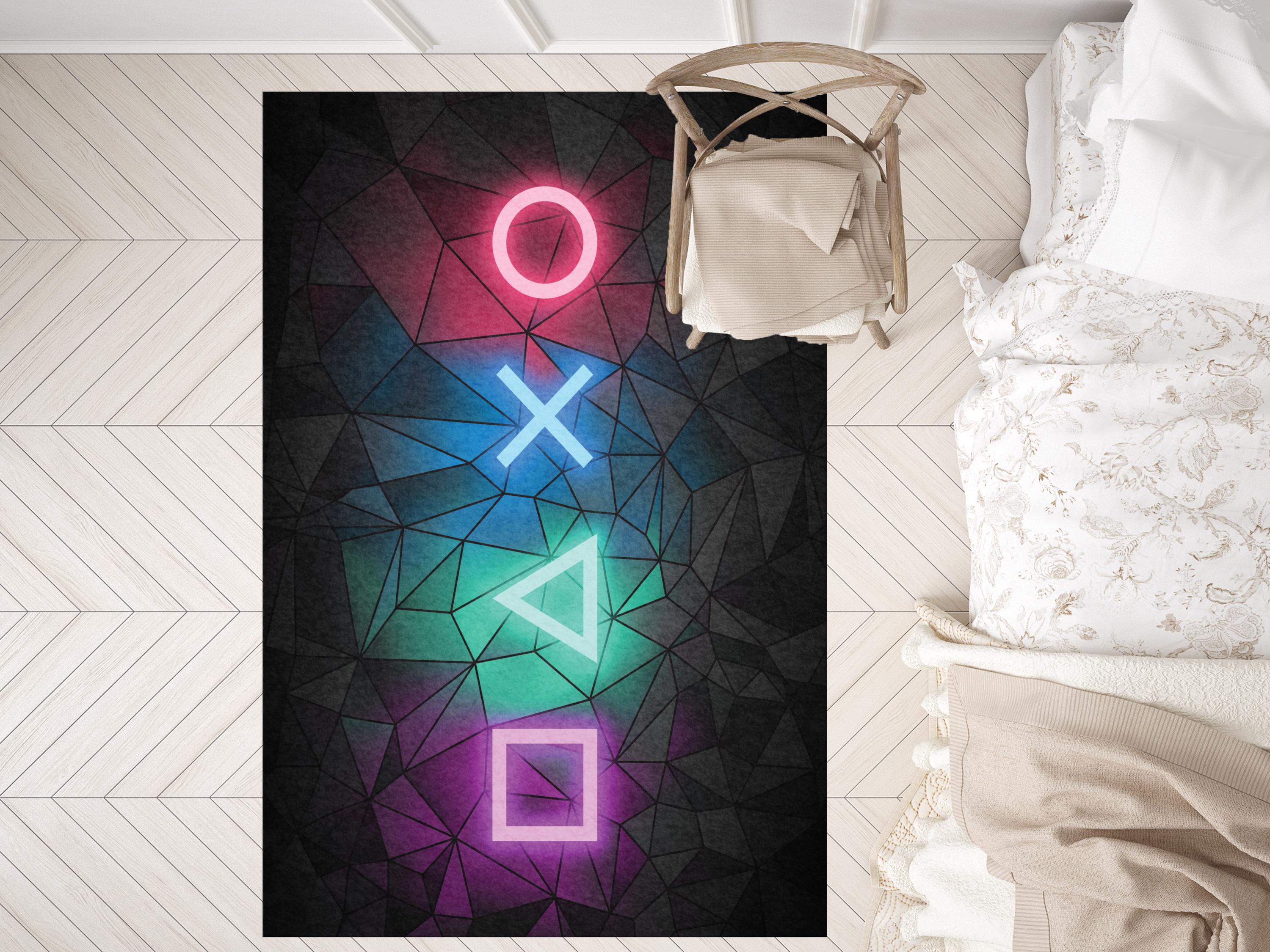 Joystick Pattern Rug, Controller Rug, Video Game Carpet, Console Rug ...