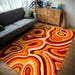 Colorful Retro Area Rug: Wavy Bohemian Style - Etsy