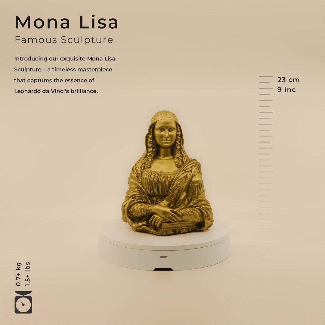 Mona Lisa Sculpture Statue - Etsy