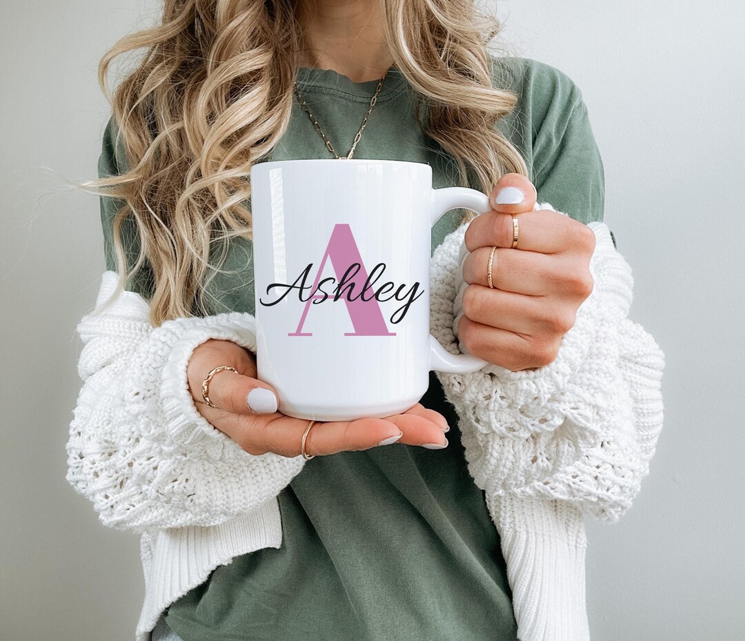 Monogram Initial Name Mug, Custom Name Mug, Personalized Mug, Custom ...