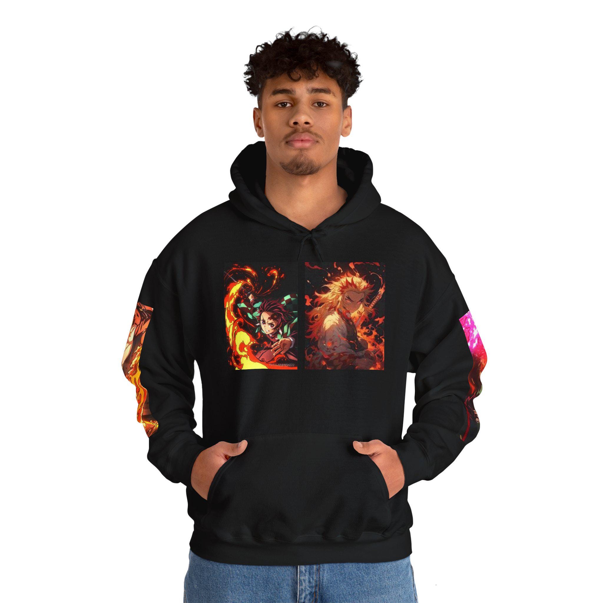 Anime Fire Breathing Demon Slayer Rengoku Tanjiro Unisex Hoodie ...