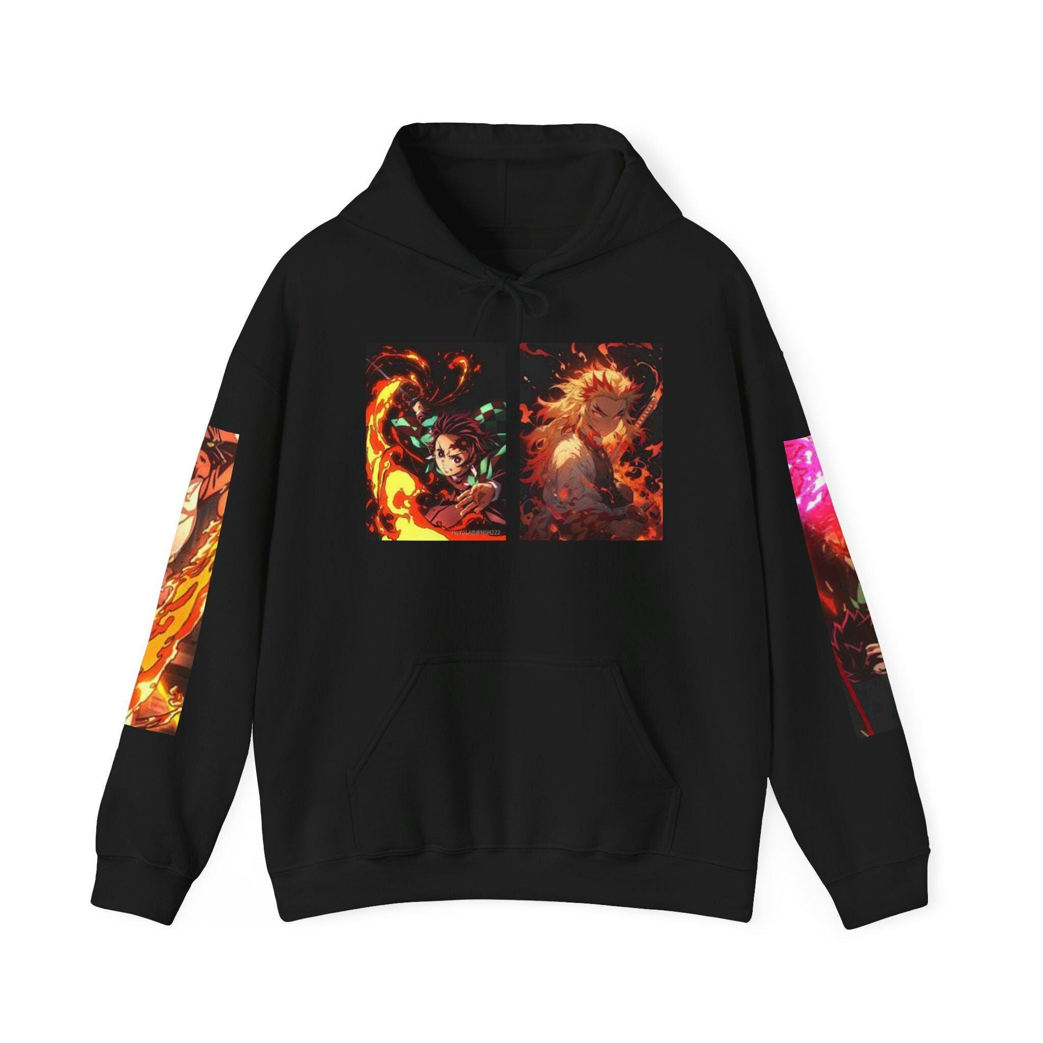 Anime Fire Breathing Demon Slayer Rengoku Tanjiro Unisex Hoodie ...