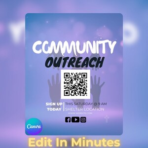 Editable Community Outreach Flyer Template | Canva Church Event Design ...