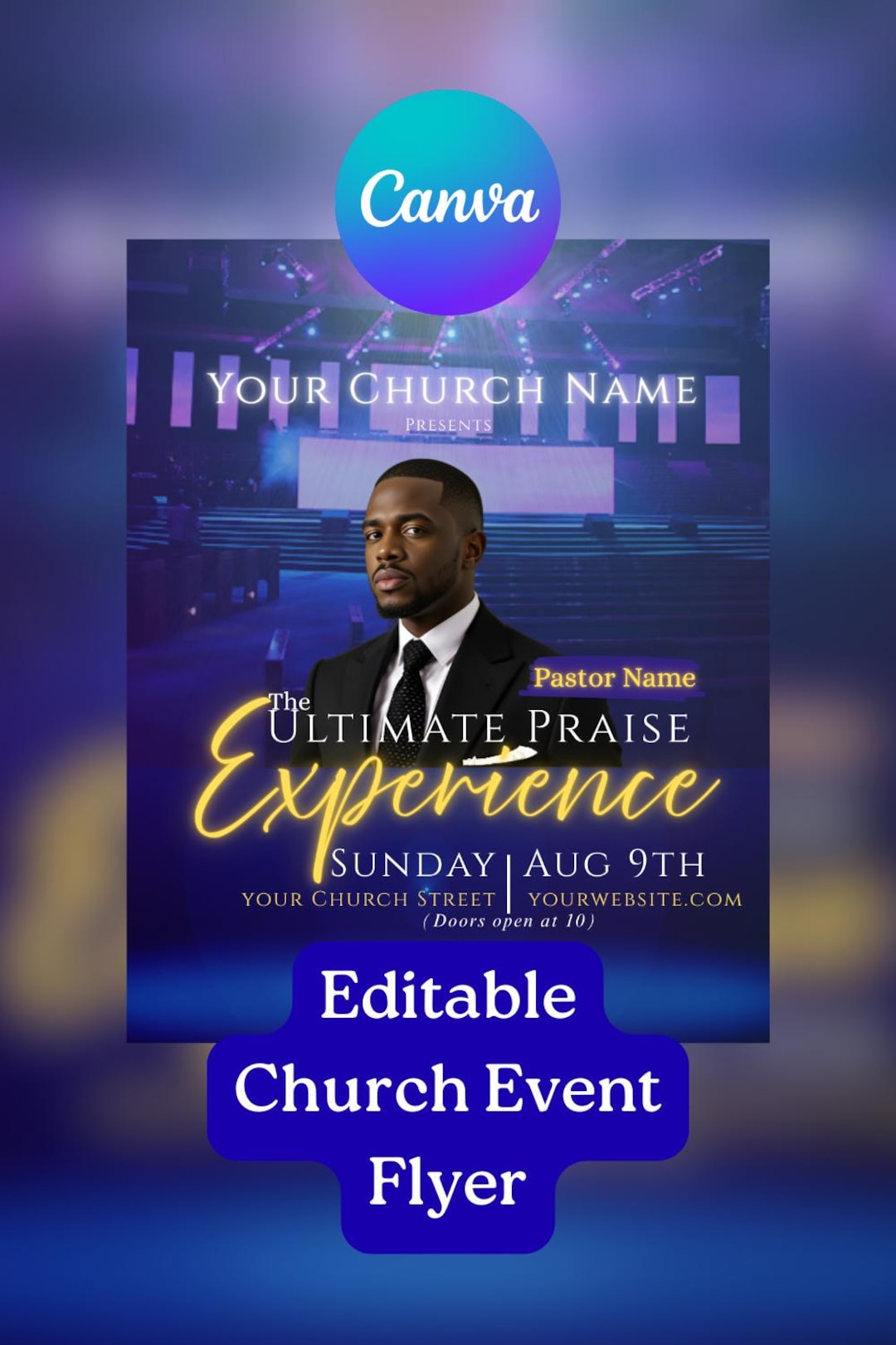 Editable Praise Experience Flyer | Canva Church Event Template ...