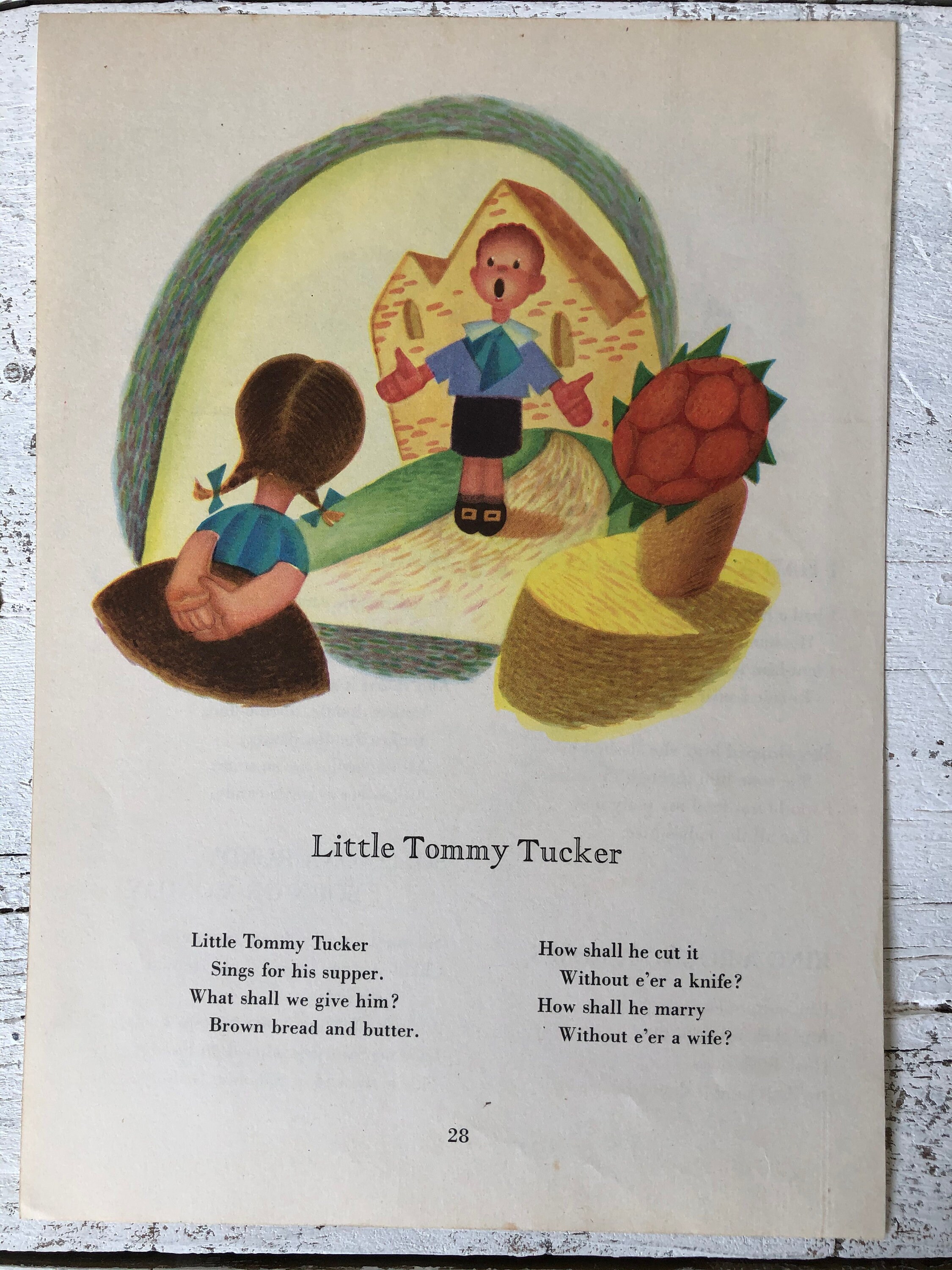 Little Tommy Tucker Nursery Rhyme Clipart