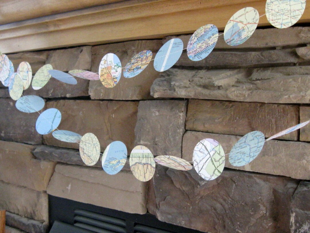 Vintage Map Garlands; Christmas Map Garlands - Etsy