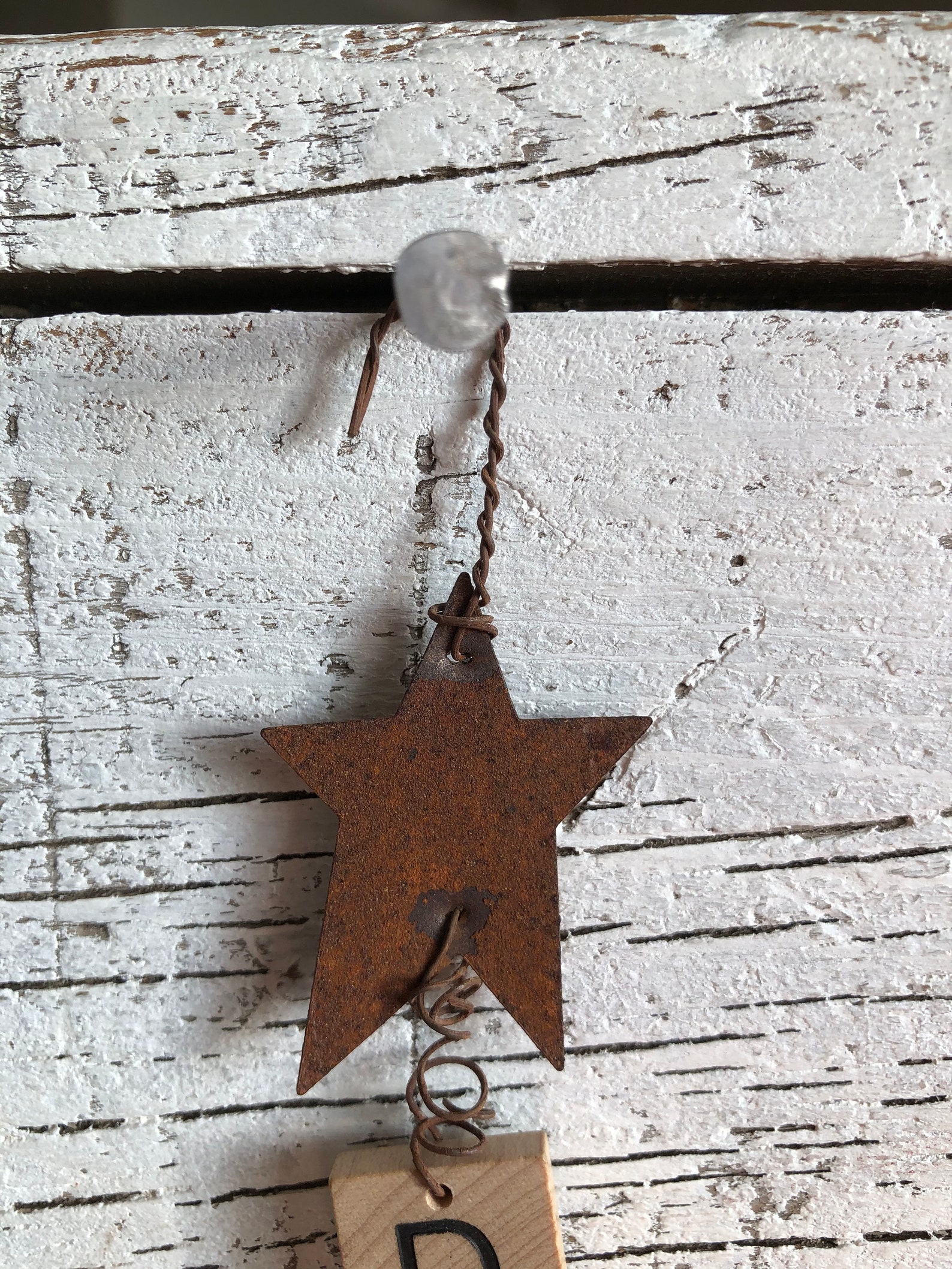 Scrabble Tile dare Sign With Rusty Wire and Star - Etsy