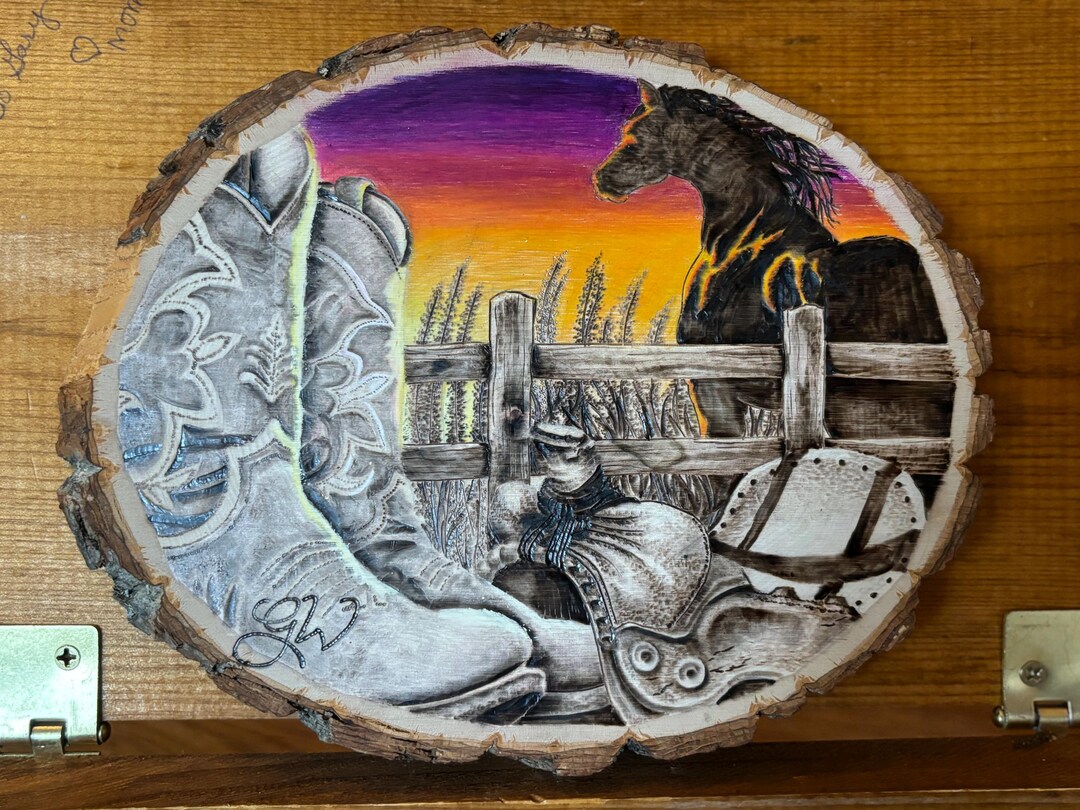 Pyrography Western Art - Etsy