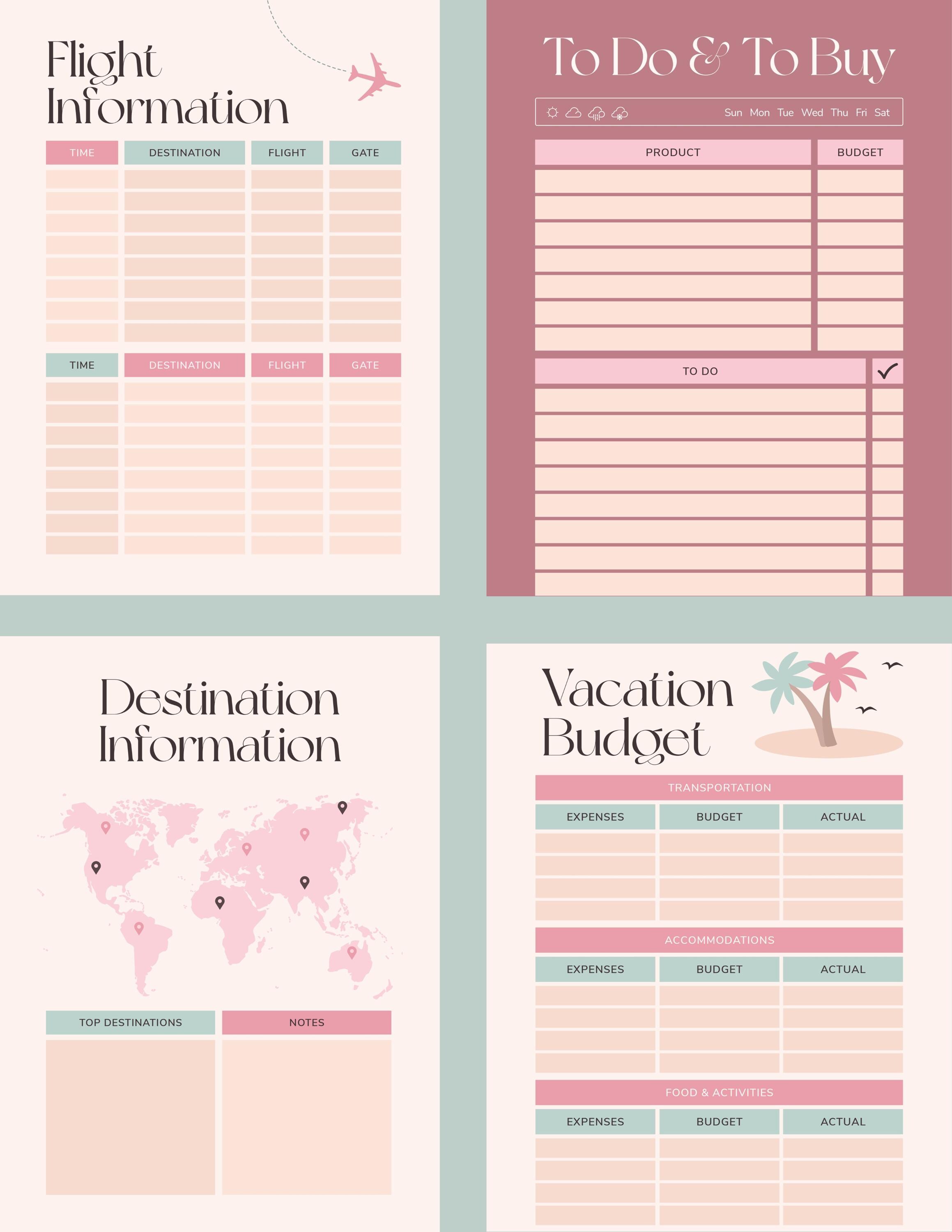 Printable Travel Planner | Digital Trip Organizer for Goodnotes ...