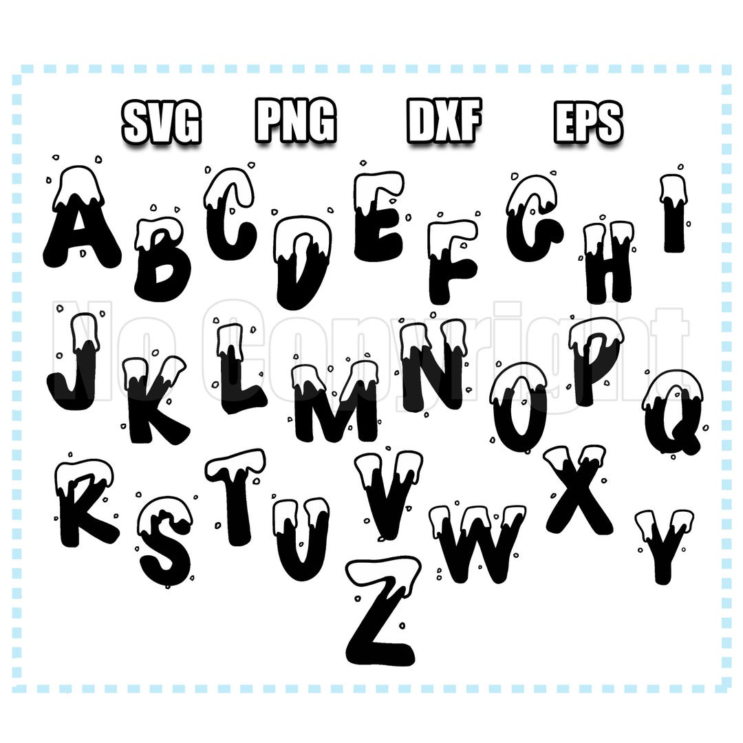 Snow Font SVG Bundle, Winter Svg, Snow Monogram, Winter Fonts, Letters ...