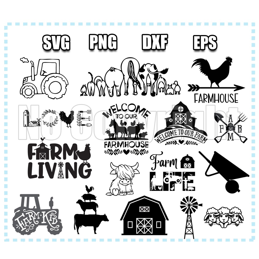 Farm Animal Scene Svg / Farm Svg Cut Files / Laser Engrave File / Farm ...