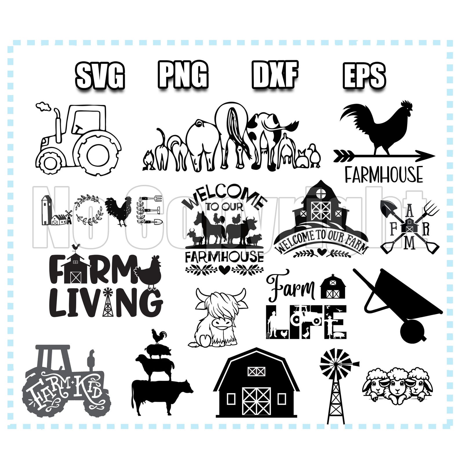 Farm Animal Scene Svg / Farm Svg Cut Files / Laser Engrave File / Farm ...