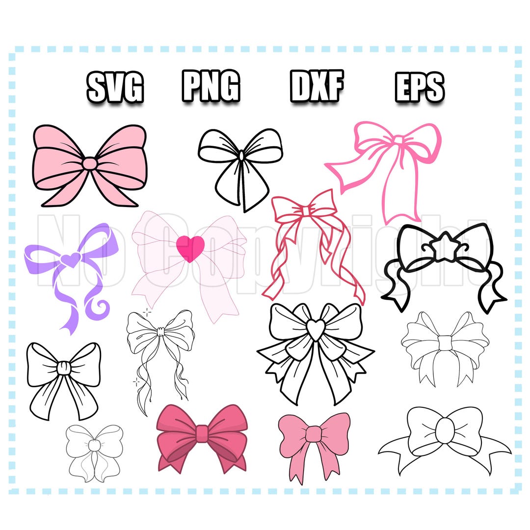 Ribbon Bow SVG Bundle, Ribbon SVG, Bow Svg, Hair Bow Svg, Bow Tie SVG ...