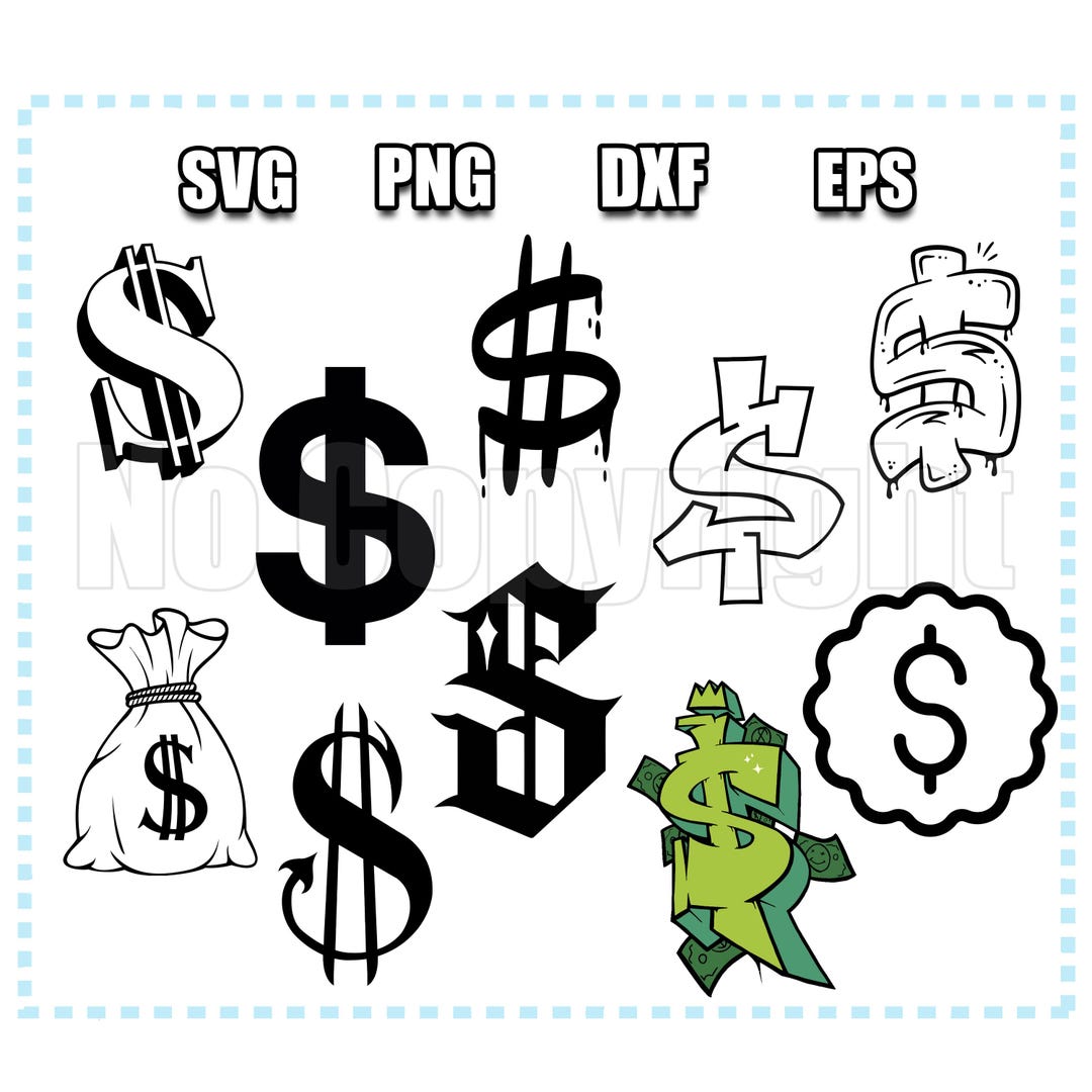 Dollar SVG, Money Bag SVG, Dollar Sign SVG Bundle, Dollar Sign Clip Art ...
