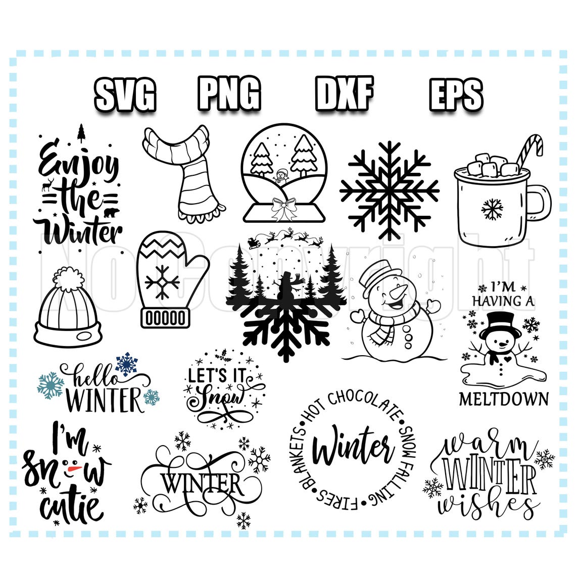 Winter SVG Bundle, Winter Clipart, Winter Quotes - Etsy