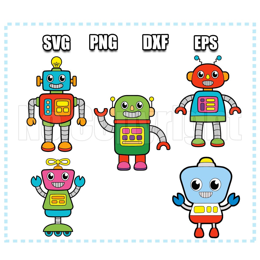 ROBOT SVG Bundle,robots SVG Cut Files,instant Download,printable Vector Clip Art,robots Clipart ...