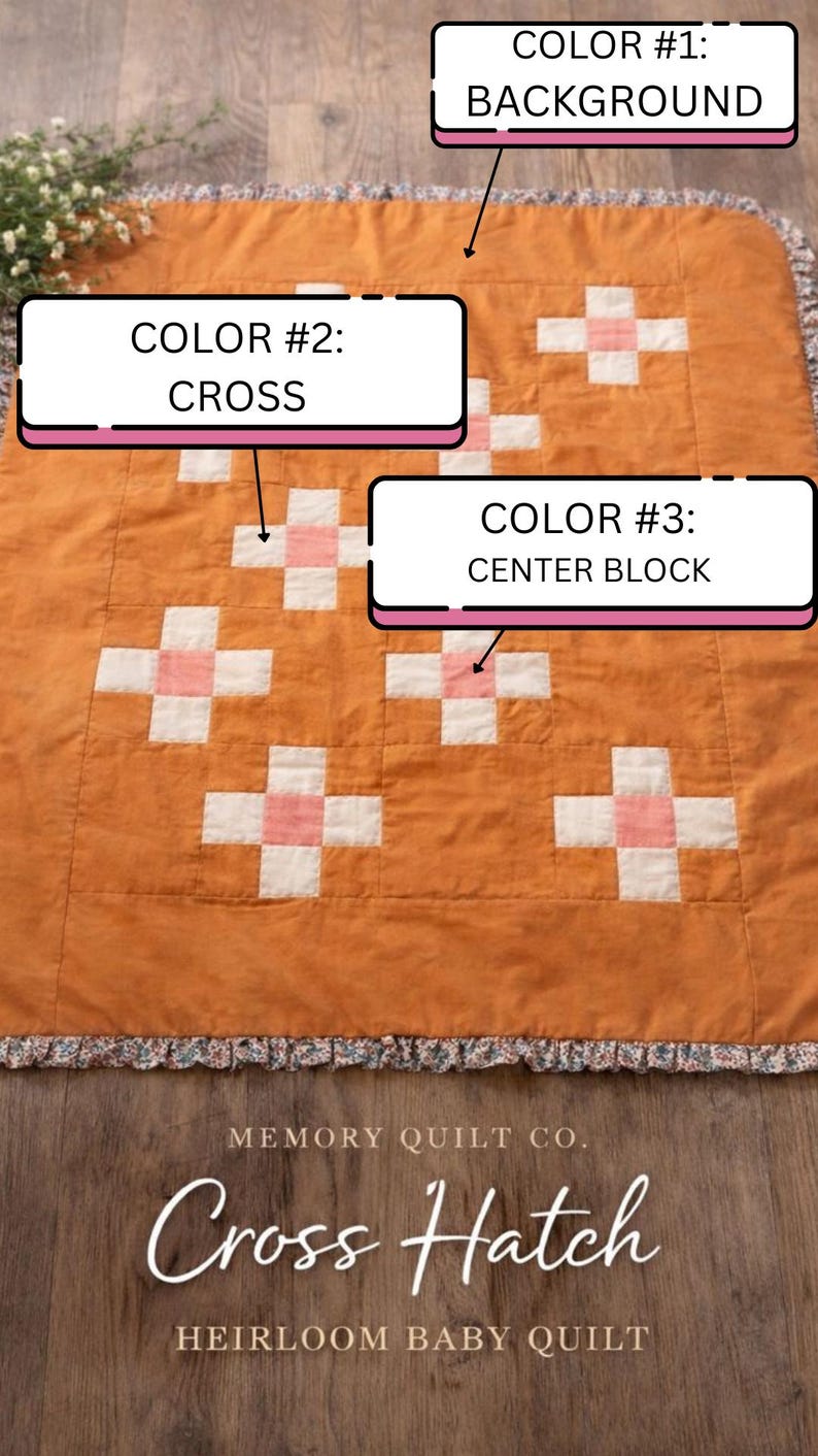 Custom Baby Quilt • Heirloom Cross Hatch Quilt • Personalized Nursery ...