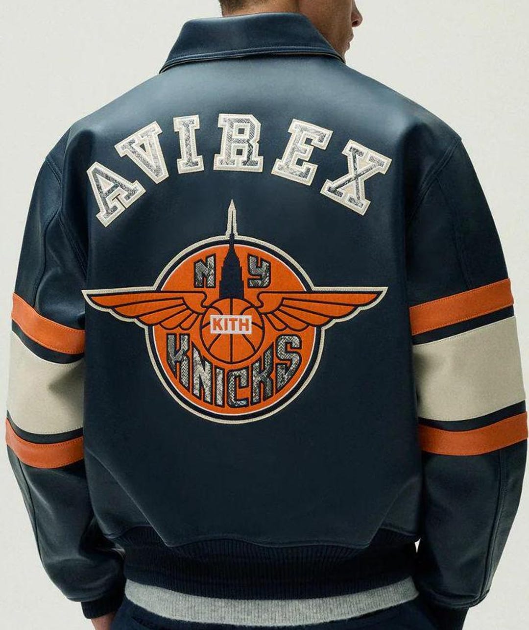 Man's AVIREX Jacket Handmade AVIREEX and KITH Leather Jacket Leather ...