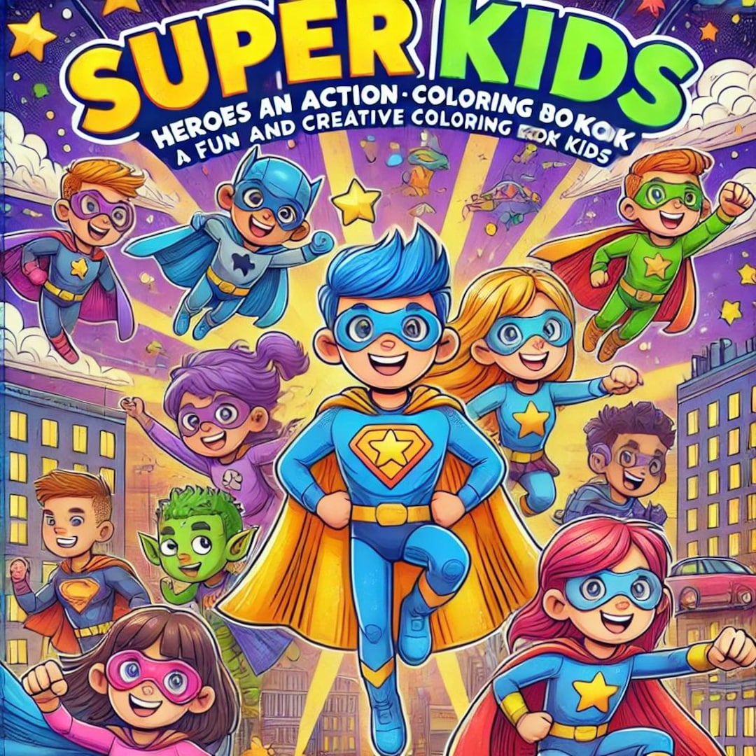 Super Kids Coloring Book: Heroes in Action, Creative Fun (digital ...