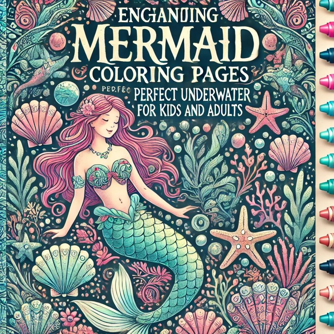 Enchanting Mermaid Colouring Pages: Perfect Underwater Designs for Kids ...