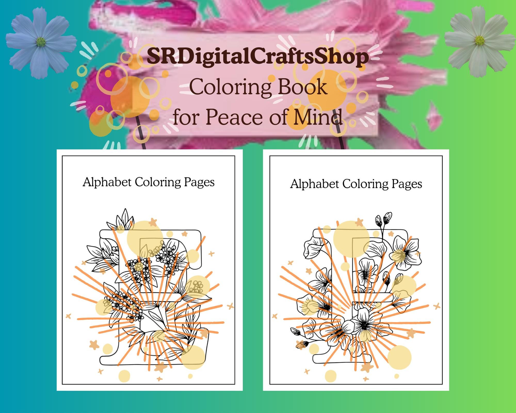Floral Alphabet Colouring Pages | Intricate Letter Designs for ...