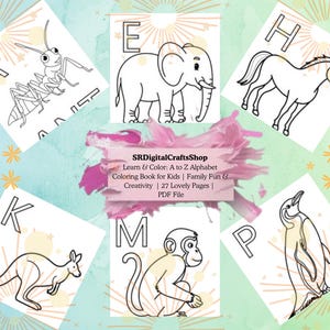 Learn & Colour | A to Z Alphabet Colouring Book for Kids | 27 Pages ...