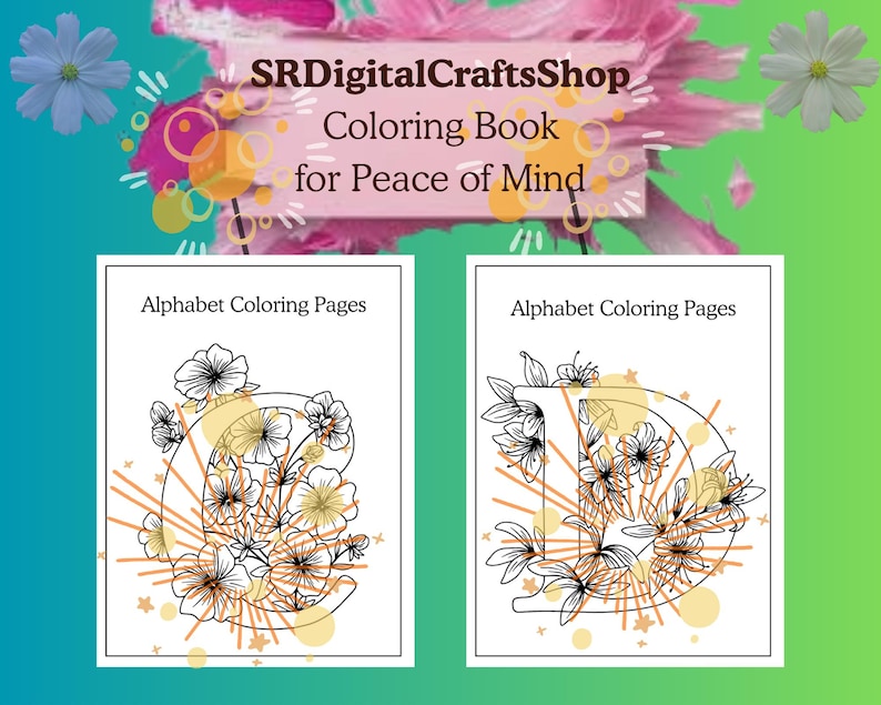 Floral Alphabet Colouring Pages | Intricate Letter Designs for ...