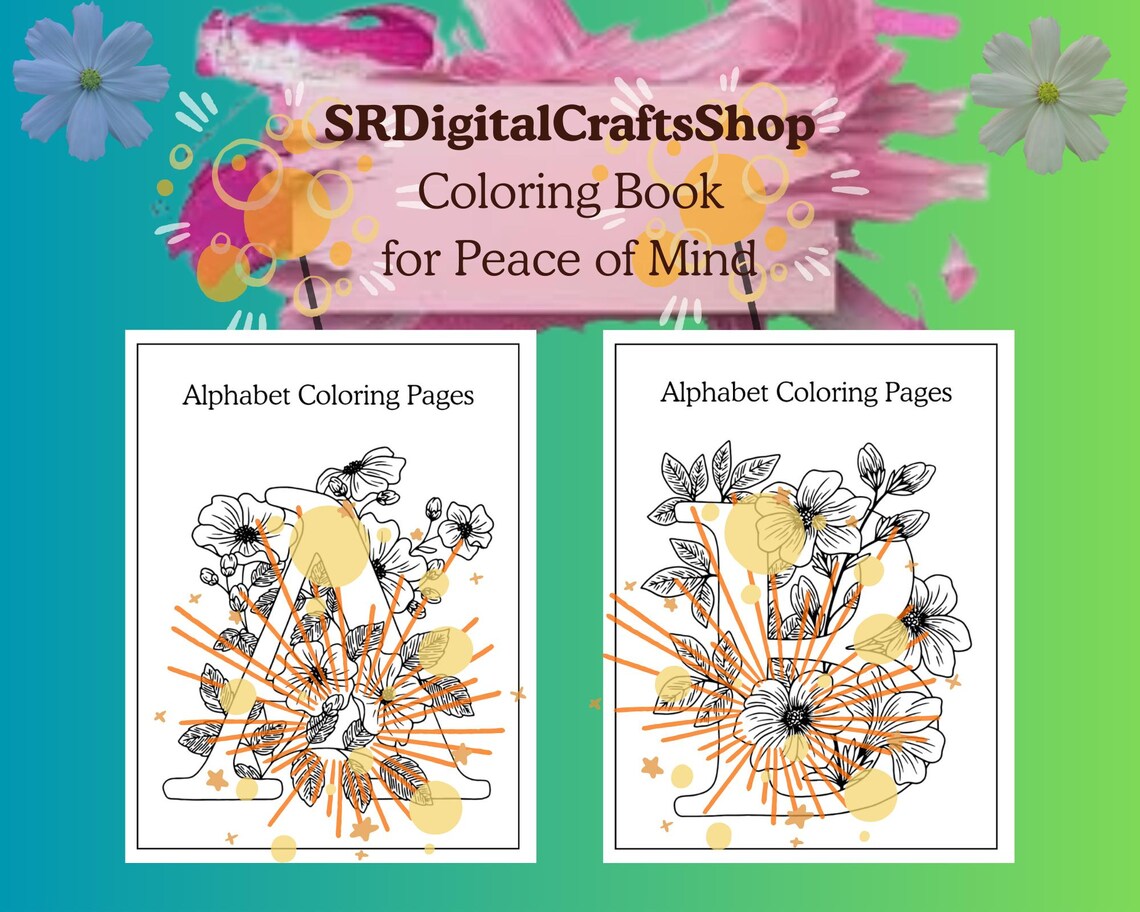 Floral Alphabet Colouring Pages | Intricate Letter Designs for ...