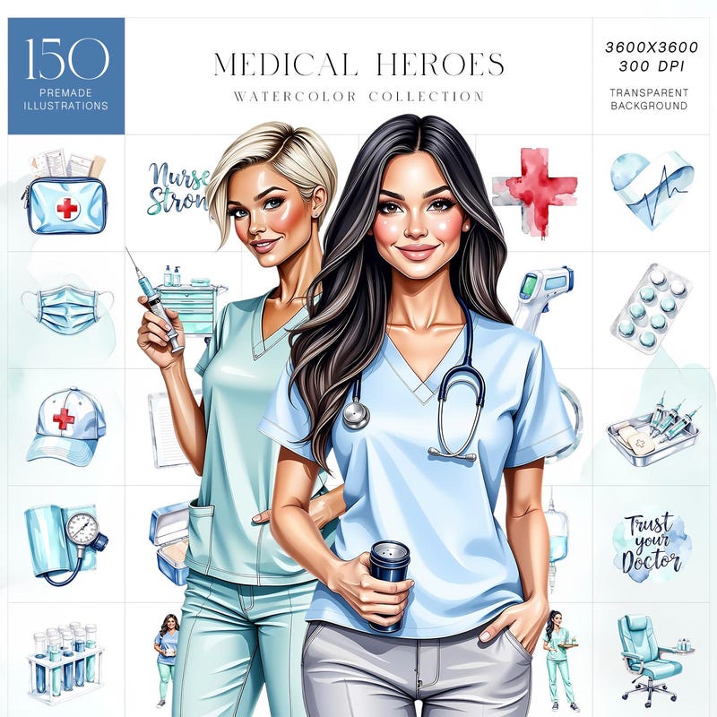 Nurse Clipart - Etsy