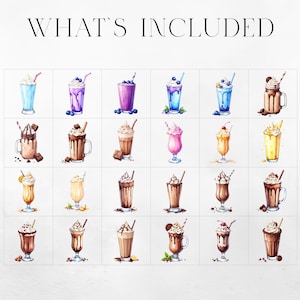 Watercolor Milkshake Clipart Bundle, 160 PNG Files (commercial Use) - Etsy