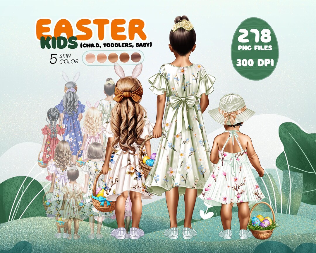 Easter Kids Clipart Bundle - 278 PNG Files, Child Toddler Baby ...