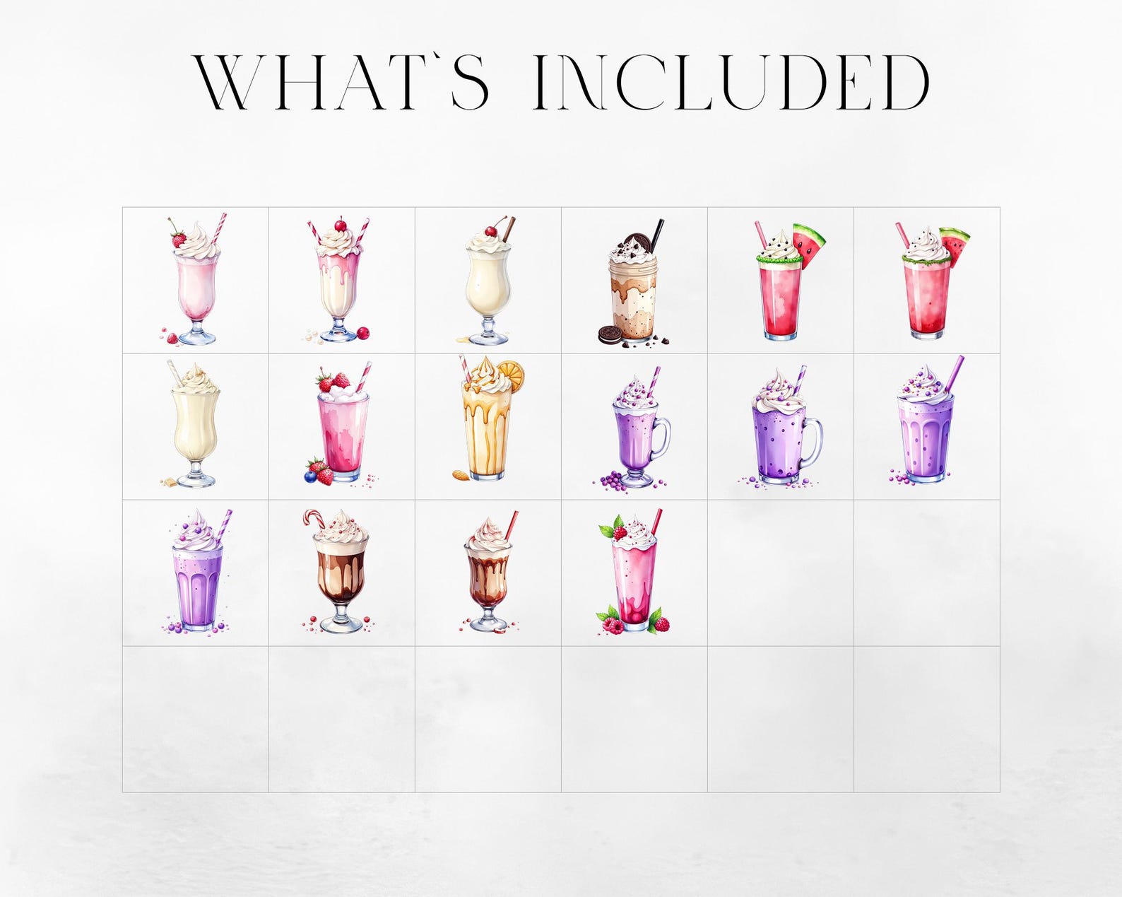 Watercolor Milkshake Clipart Bundle, 160 PNG Files (commercial Use) - Etsy