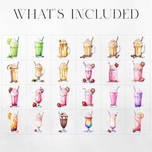 Watercolor Milkshake Clipart Bundle, 160 PNG Files (commercial Use) - Etsy