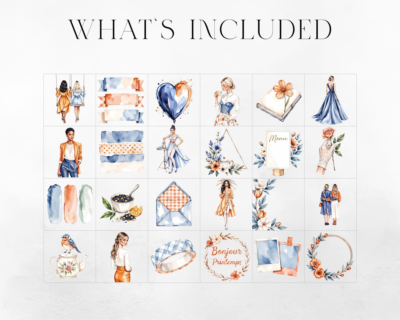 Spring Garden High Tea Watercolor Clipart Set, Elegant Tea Party ...