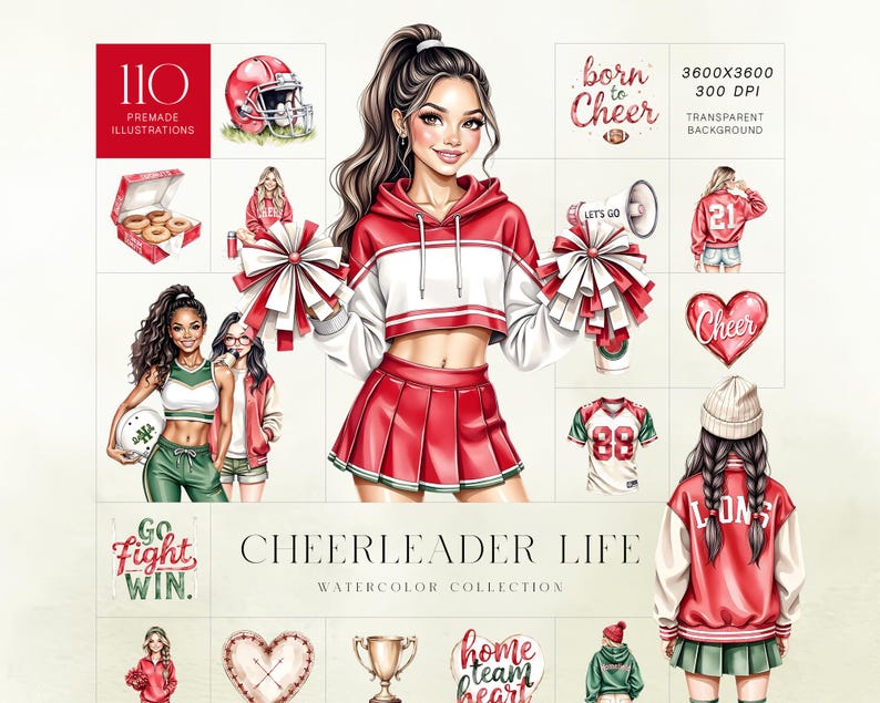 American Football Cheer Clipart, Cheerleader Life, Game Day Girls ...