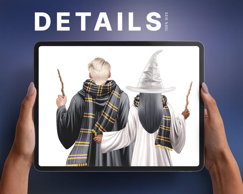 Wizard Couple Clipart Bundle – Magical PNG Files, Custom Digital Art - Etsy