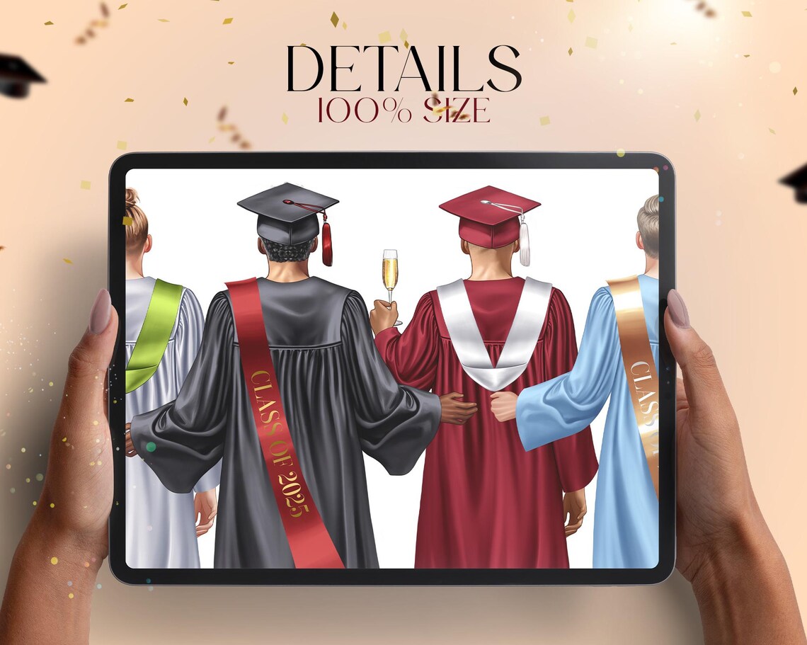 Graduation Men Clipart Bundle – Customizable PNG Files - Etsy