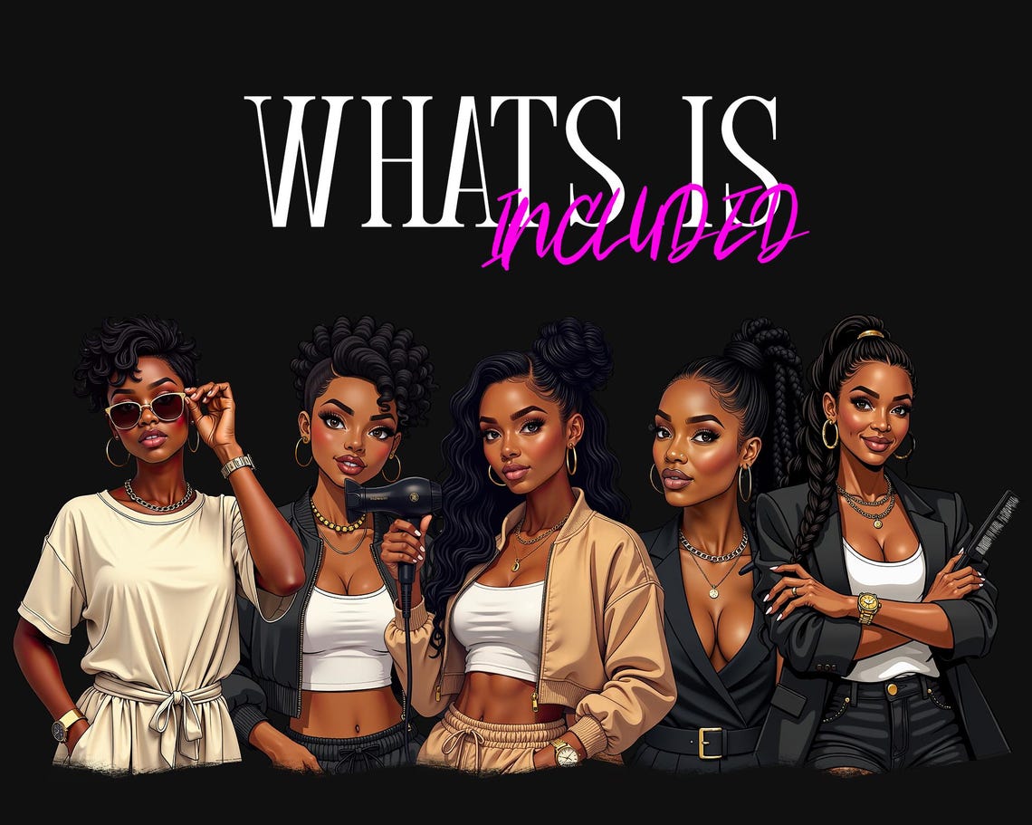 Hair Stylist Boss PNG Bundle, Hairdresser Clipart, Salon Boss, Afro ...