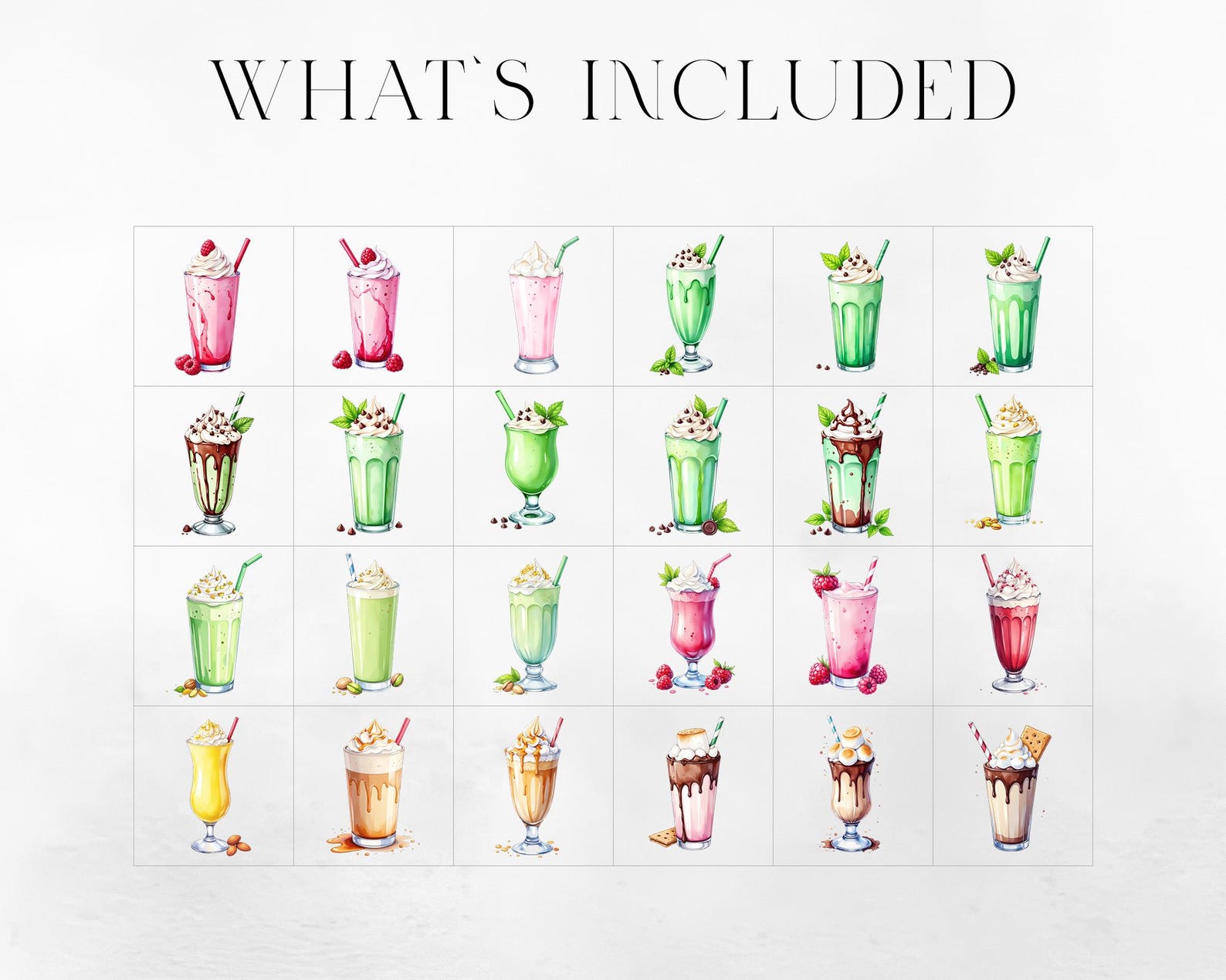 Watercolor Milkshake Clipart Bundle, 160 PNG Files (commercial Use) - Etsy