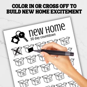 New Home Countdown, Moving Countdown, 30 Day Printable Countdown ...