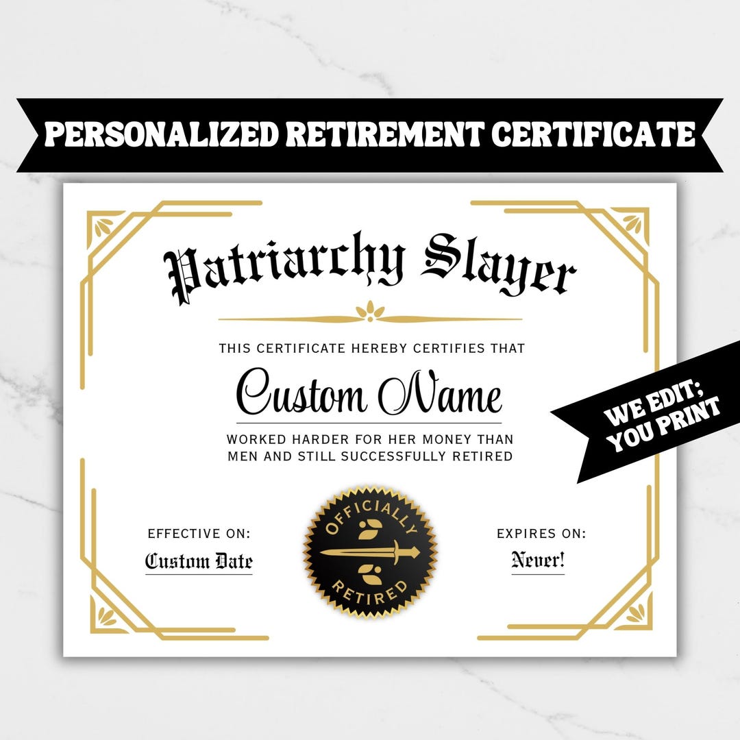 Personalized Retirement Certificate - Retirement Award Printable Gift ...