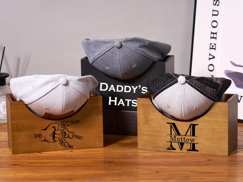 Personalized Wood Hat Holder,custom Wood Hat Box,baseball Hat Holder ...