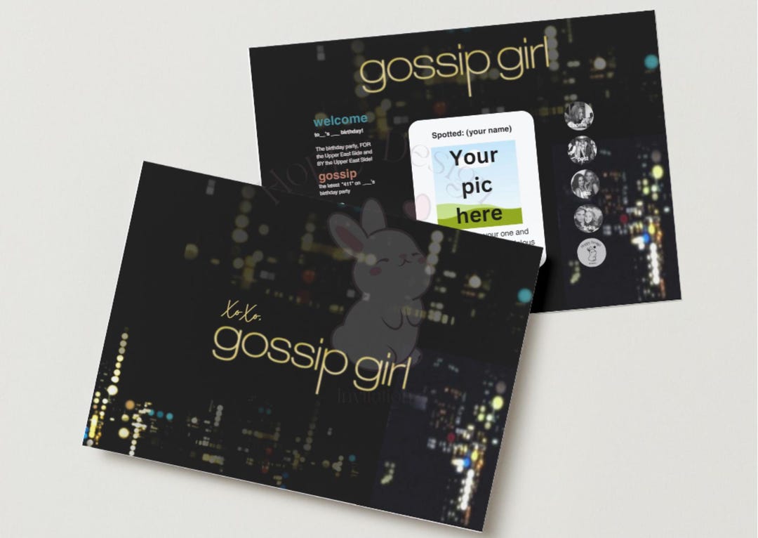 Gossip Girl Invitation | Inspired by GG Website | ORIGINAL DESIGN - Etsy