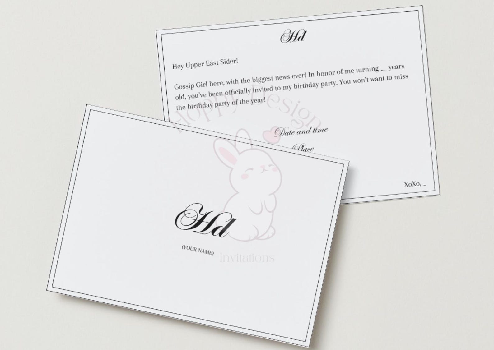 Gossip Girl Invitation | Inspired by Blair Waldorf | ORIGINAL DESIGN - Etsy