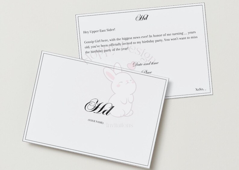 Gossip Girl Invitation | Inspired by Blair Waldorf | ORIGINAL DESIGN - Etsy