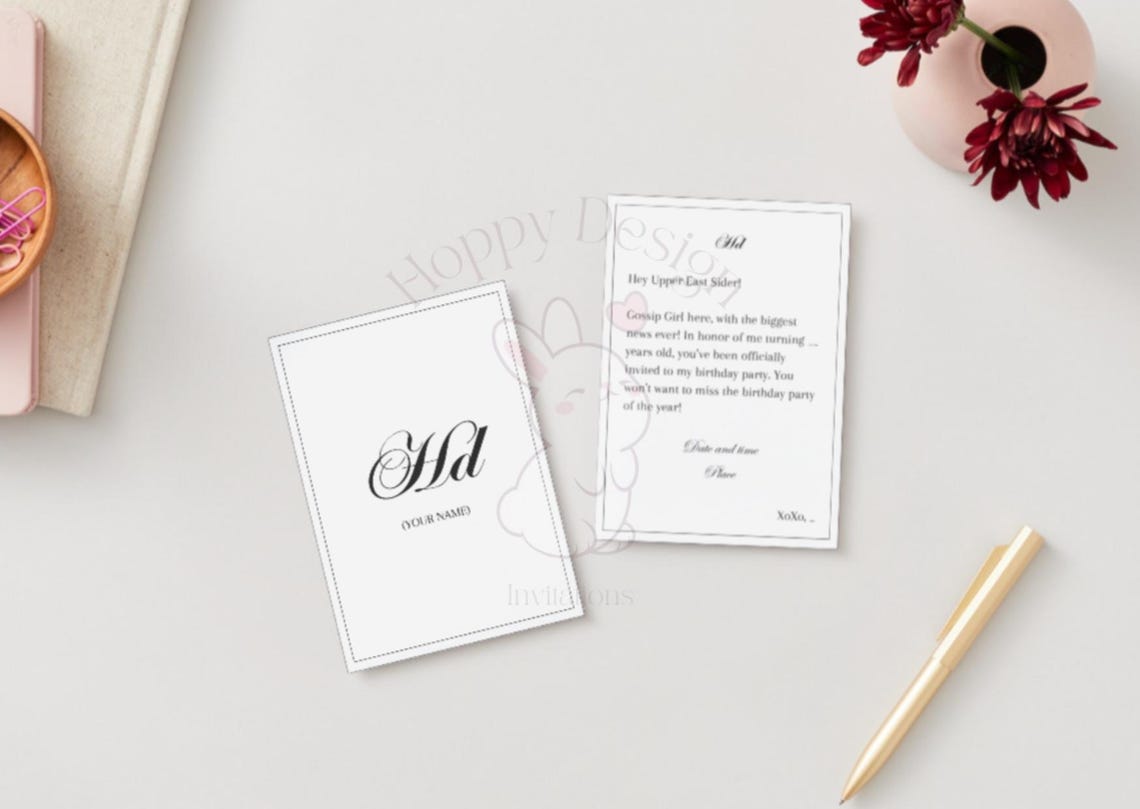 Gossip Girl Invitation | Inspired by Blair Waldorf | ORIGINAL DESIGN - Etsy