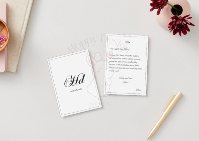 Gossip Girl Invitation | Inspired by Blair Waldorf | ORIGINAL DESIGN - Etsy